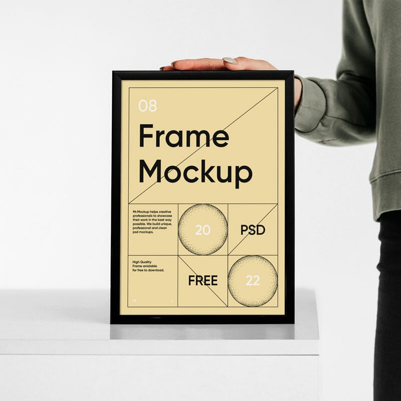 Women Holding Frame PSD Mockup » CSS Author