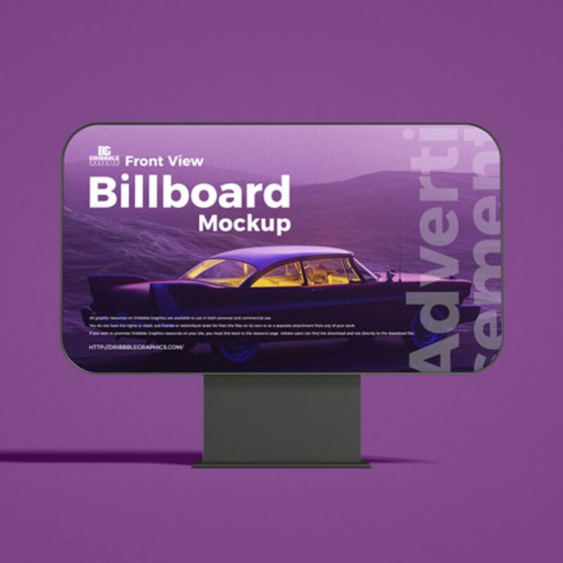 Free Brand Advertisement Front View Billboard Mockup » CSS Author