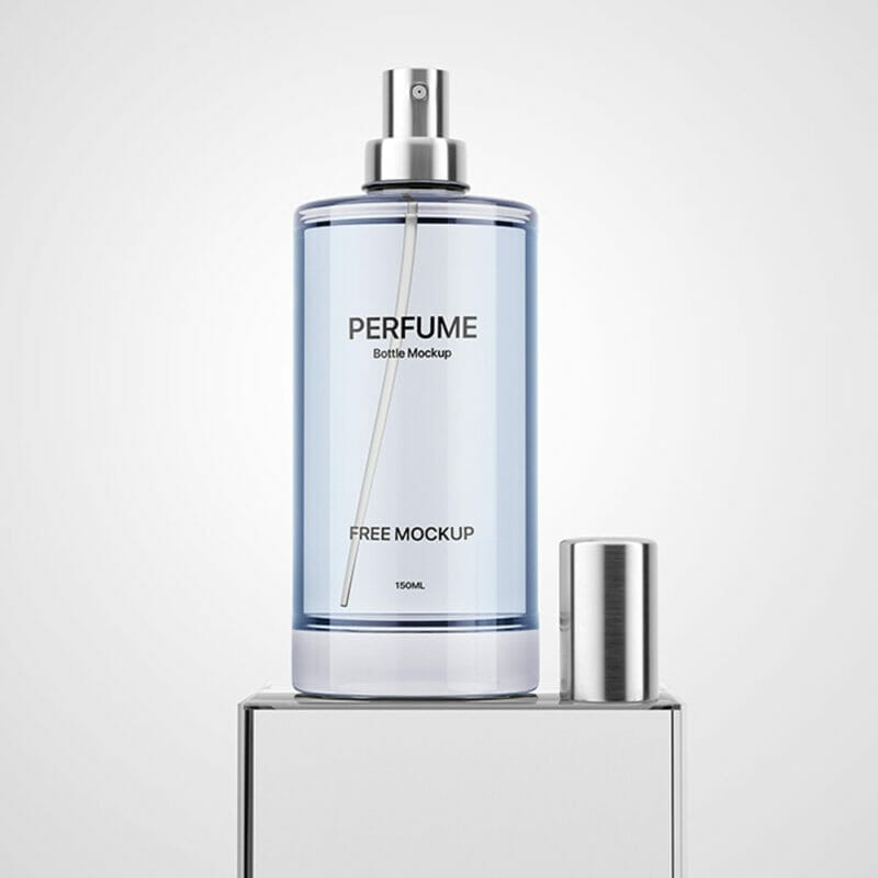 Free Clear Perfume Bottle Mockup » CSS Author