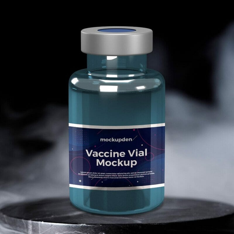 Free Vaccine Vial Mockup PSD Template » CSS Author