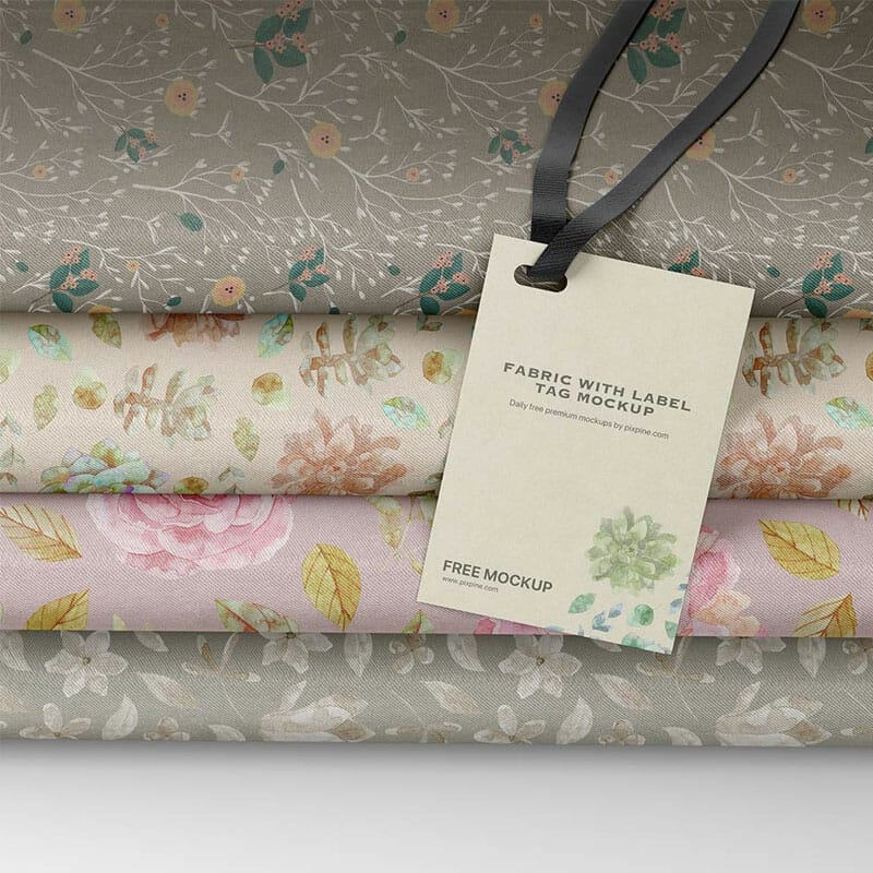 Free Folded Fabric With Label Tag Mockup » CSS Author