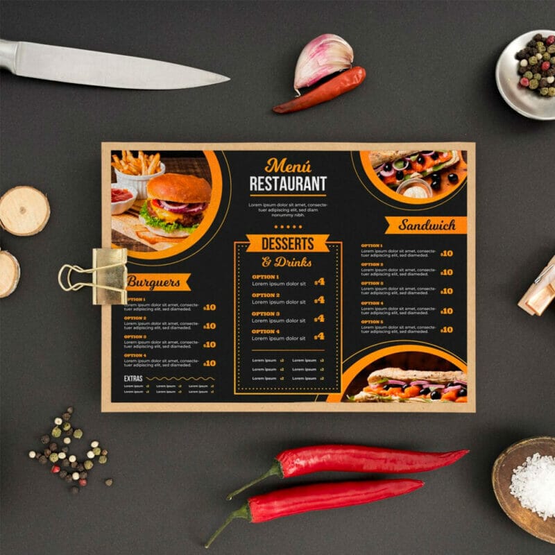Free Landscape Menu Mockup PSD Template » CSS Author