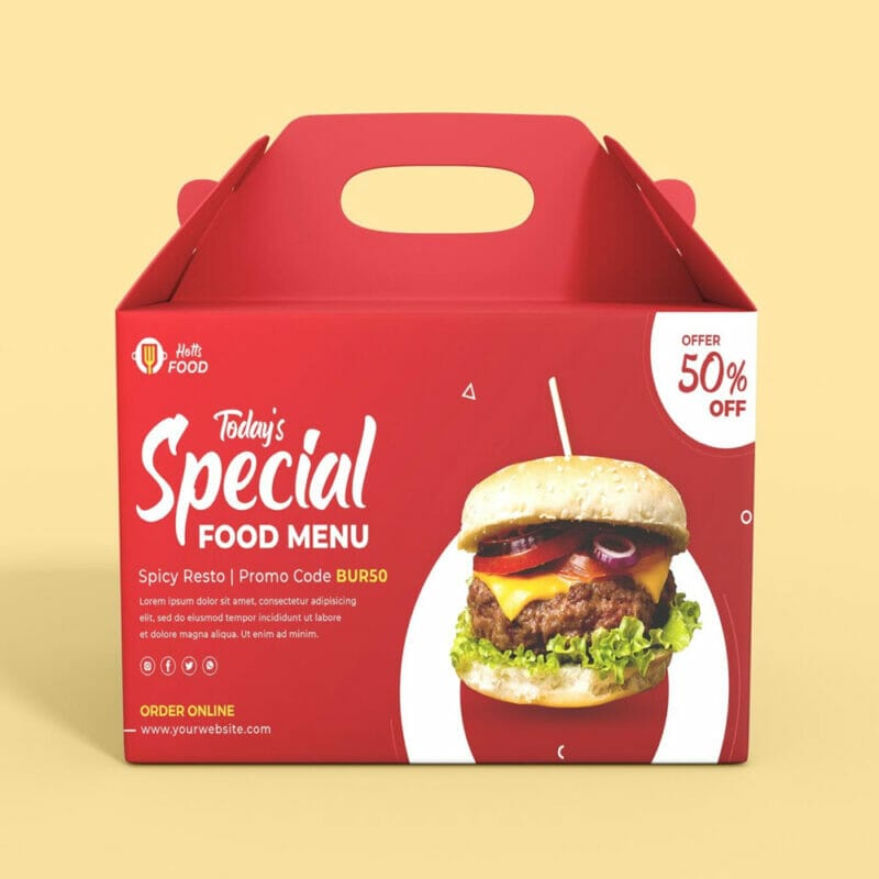 Free Paper Lunch Box Mockup PSD Template » CSS Author