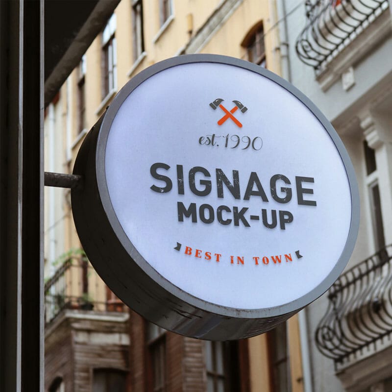 Free Round Acrylic Signage Mockup PSD » CSS Author