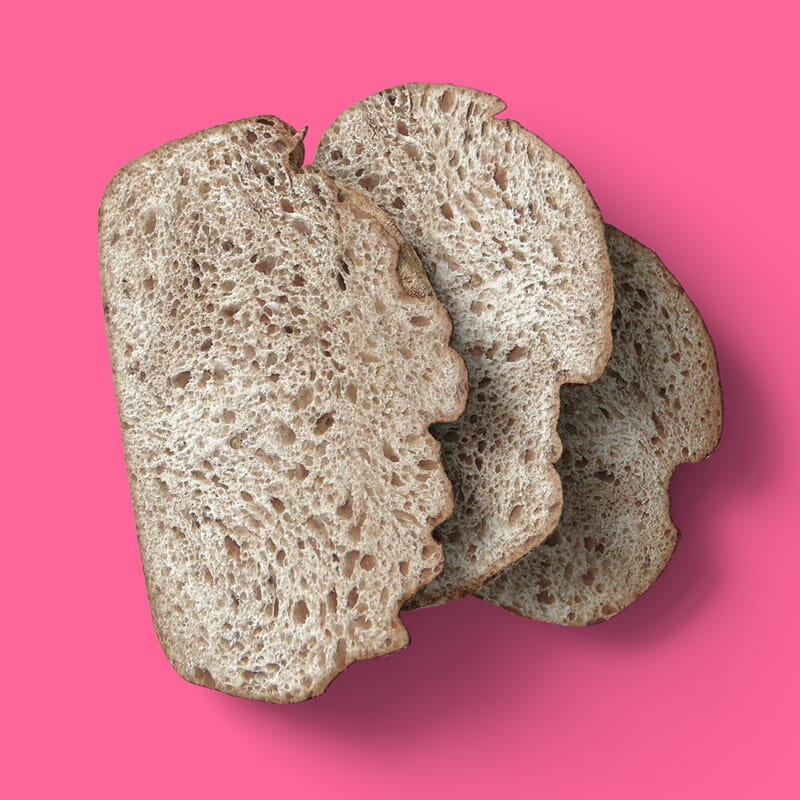 Free Sliced Gray Wheat Bread Mockup Top View PSD » CSS Author