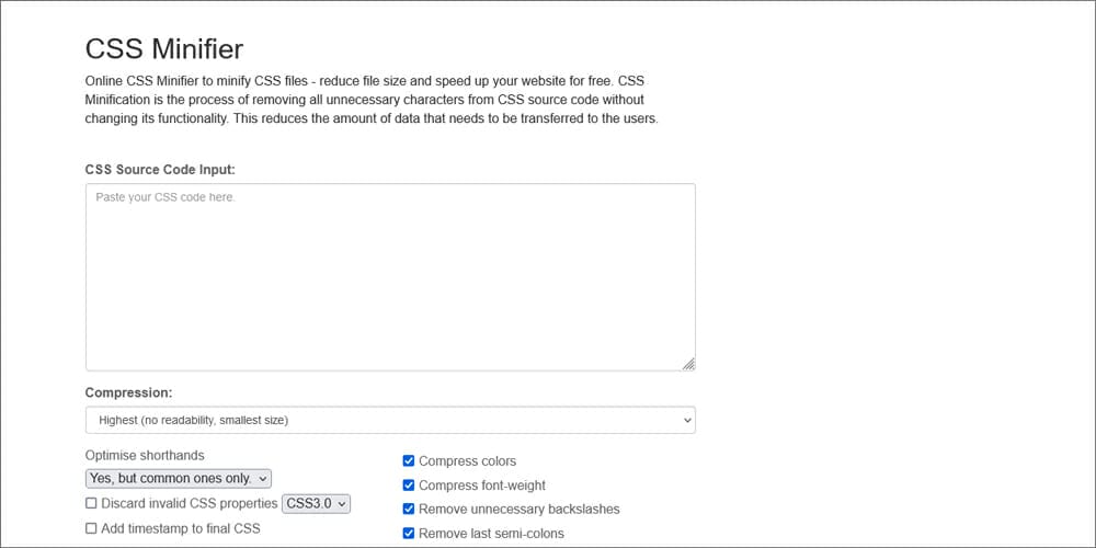 20+ Most Amazing CSS Minifier Tools » CSS Author