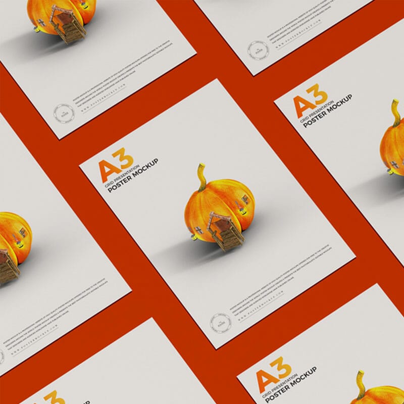 Free A3 Grid Presentation Poster Mockup PSD » CSS Author