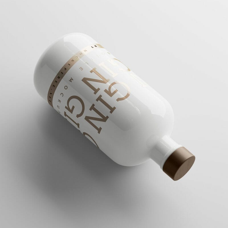 Free Ceramic GIN Bottle Mockup PSD » CSS Author
