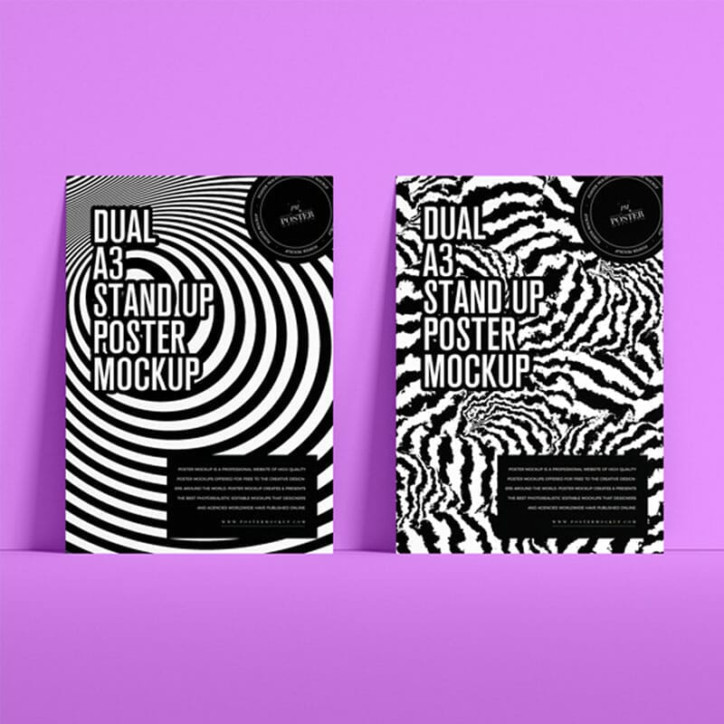 Free Dual A3 Stand Up Poster Mockup PSD » CSS Author