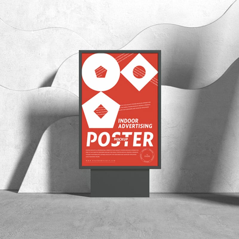 Free Elegant Indoor Advertising Poster Mockup PSD » CSS Author