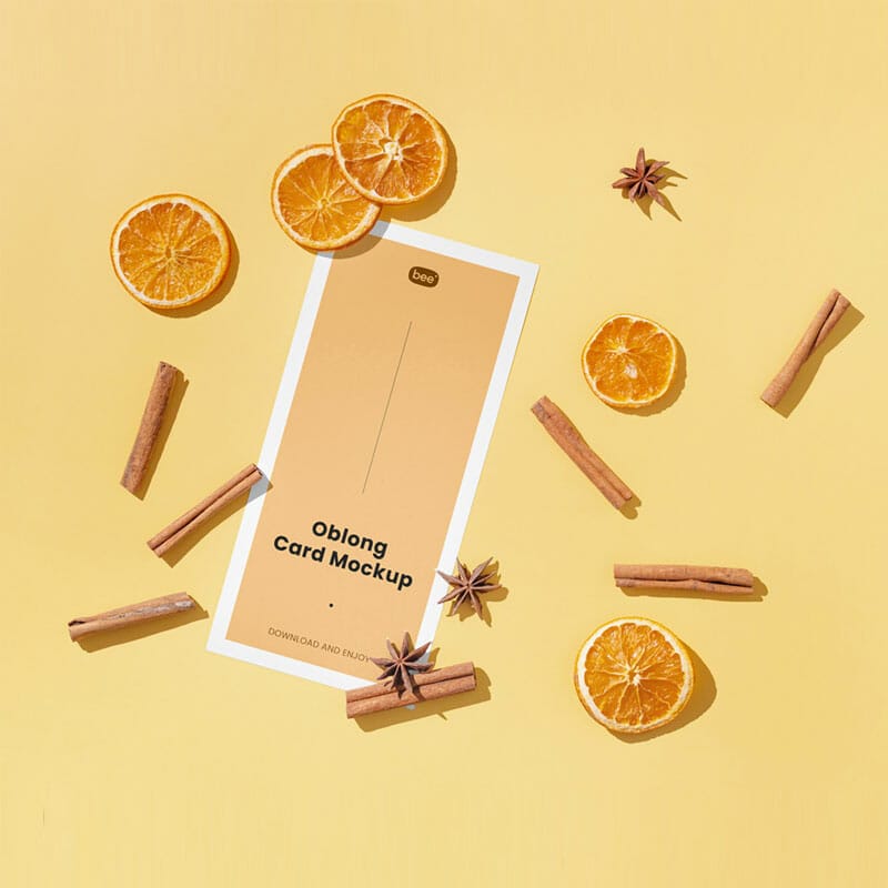 Free Oblong Card With Fruits Mockup PSD » CSS Author