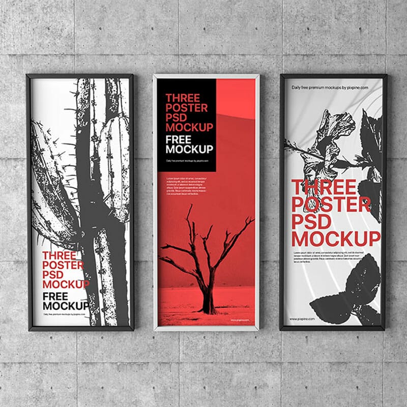 Free Three Poster PSD Mockup » CSS Author