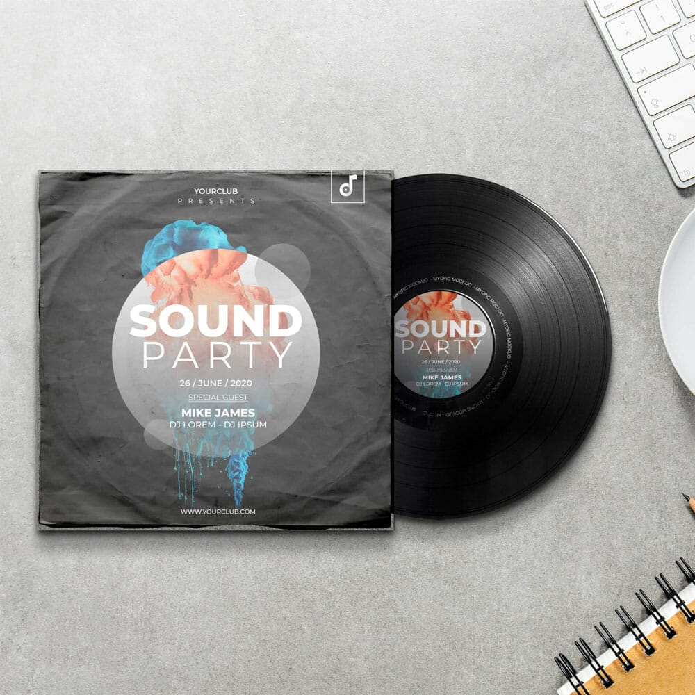 Free Vinyl Cover Mockup PSD Template » CSS Author