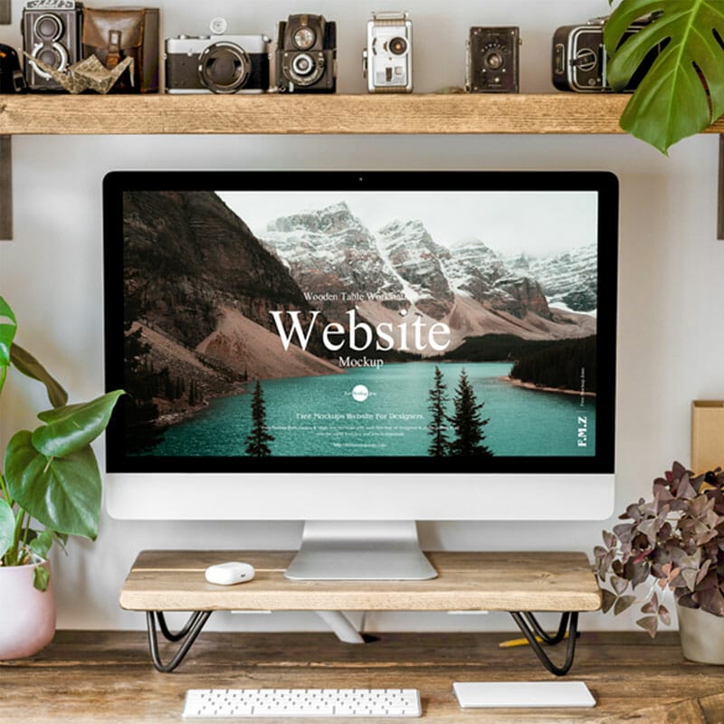 Free Wooden Table Workstation Website Mockup » CSS Author