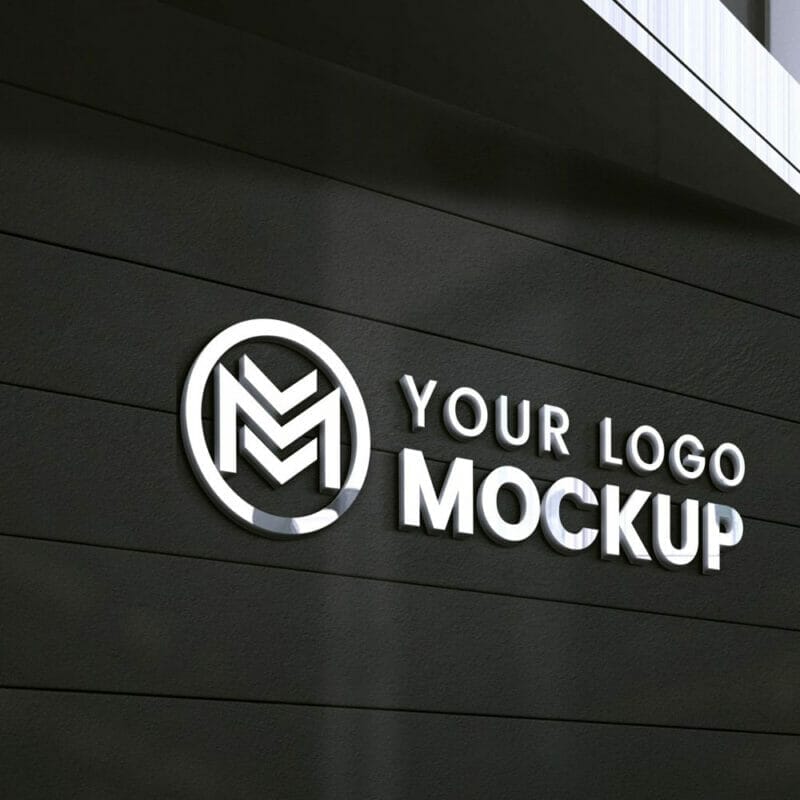 Free 3D Logo Mockup With Black Wall PSD » CSS Author