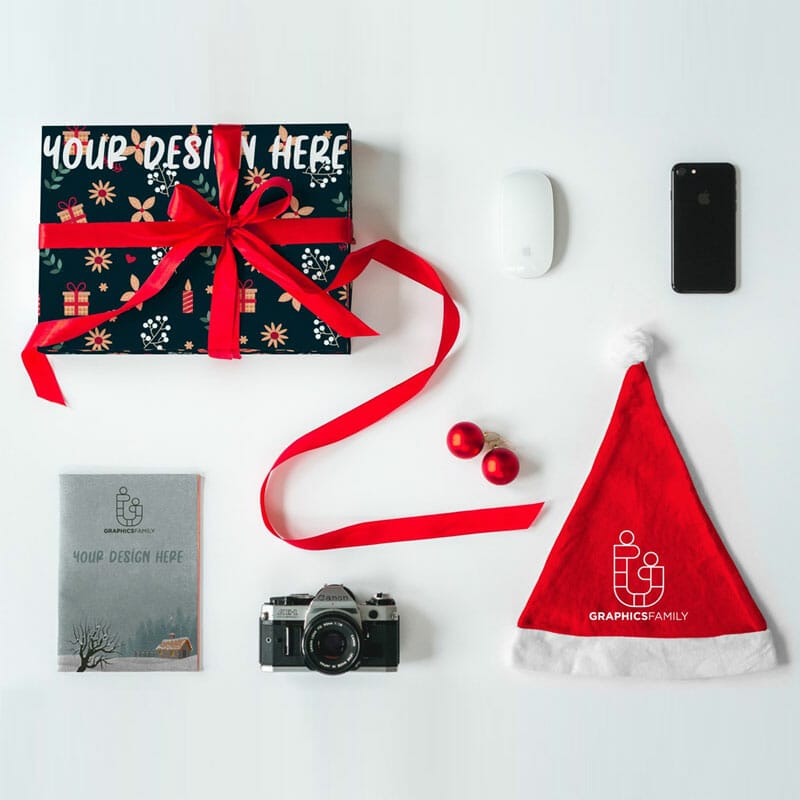 Free Christmas Gift Mockup PSD » CSS Author