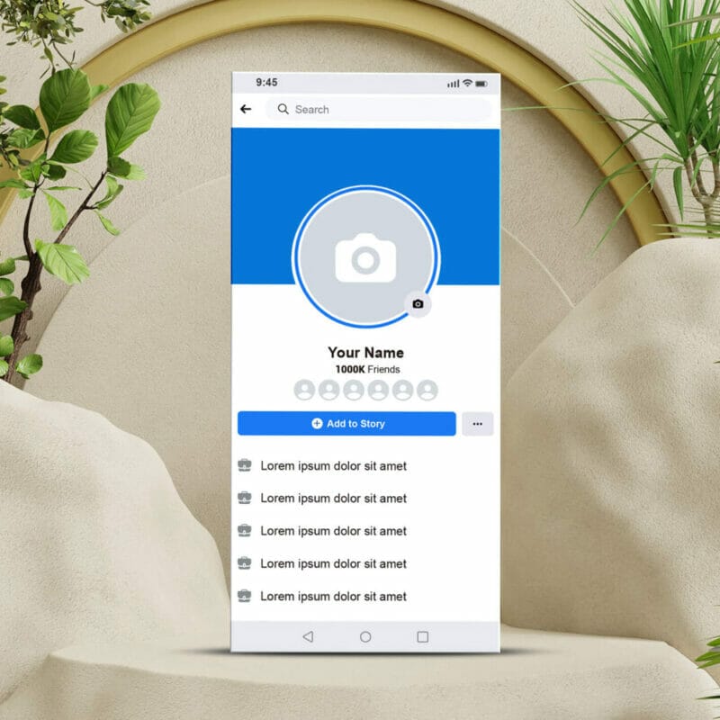 Free Facebook Profile Mockup On Phone PSD Template » CSS Author