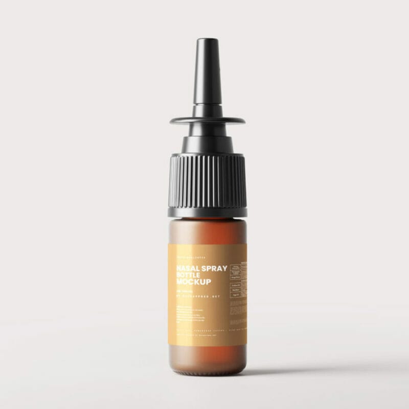 Free Frosted Amber Glass Nasal Spray Mockups PSD » CSS Author