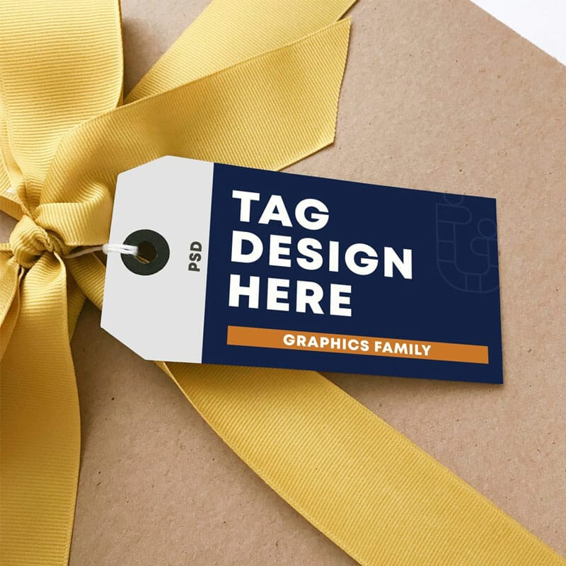Free Gift Tag Design Mockup PSD » CSS Author