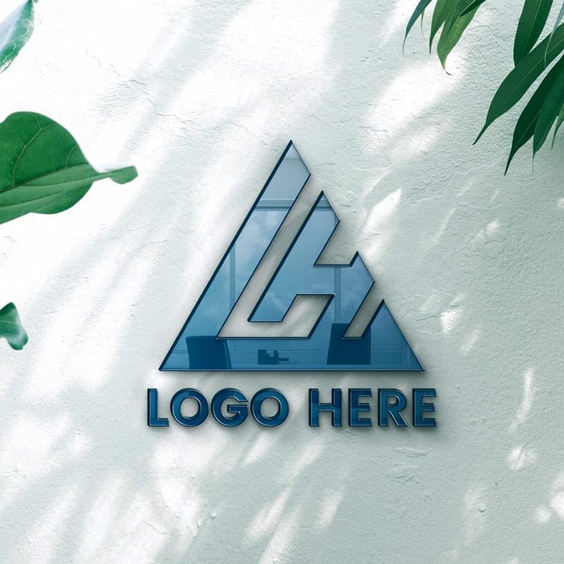 Free Glass Logo Mockup With White Wall PSD » CSS Author