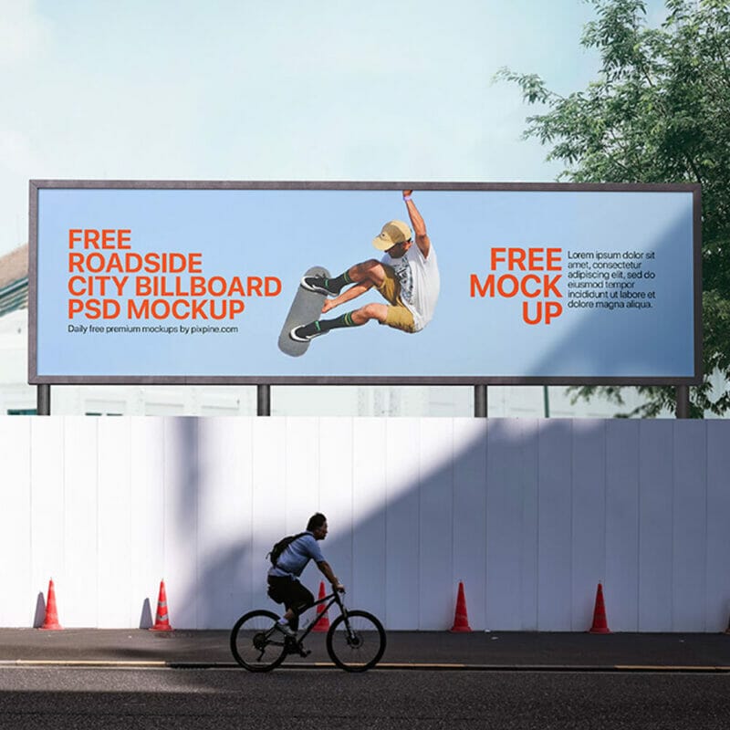 Free Roadside City Billboard PSD Mockup » CSS Author