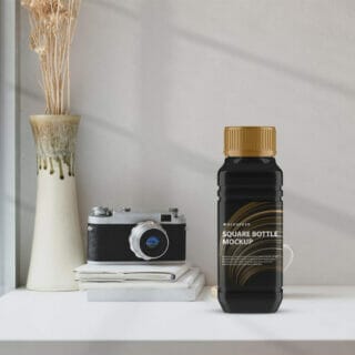 Free Square Bottle Mockup PSD Template » CSS Author