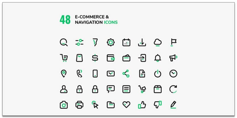 Latest Free E-commerce Icon Sets » CSS Author