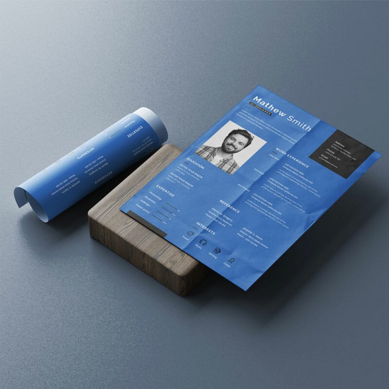 Free A4 Resume Mockup PSD » CSS Author