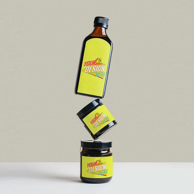 Free Balancing Bottle And Jars Label Mockup PSD » CSS Author