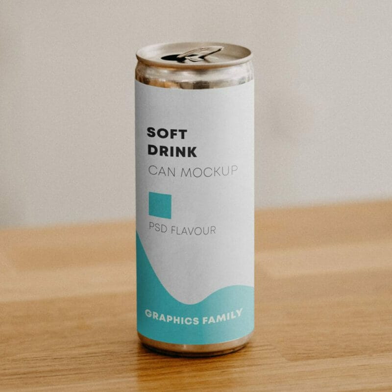 Free Minimal Soft Drink Design Mockup PSD » CSS Author