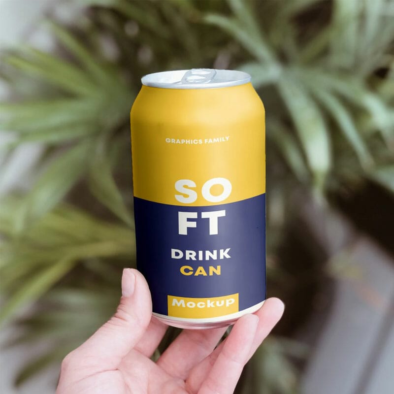 Free Soft Drink Can Design Mockup PSD » CSS Author