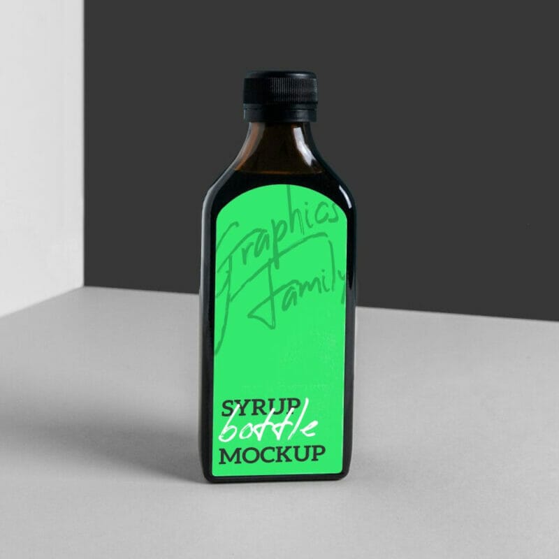 Free Syrup Bottle Label Mockup PSD » CSS Author