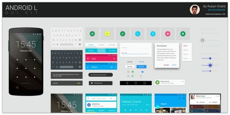 Free Flat GUI Templates » 25 Best Free Flat Style UI Design KIts