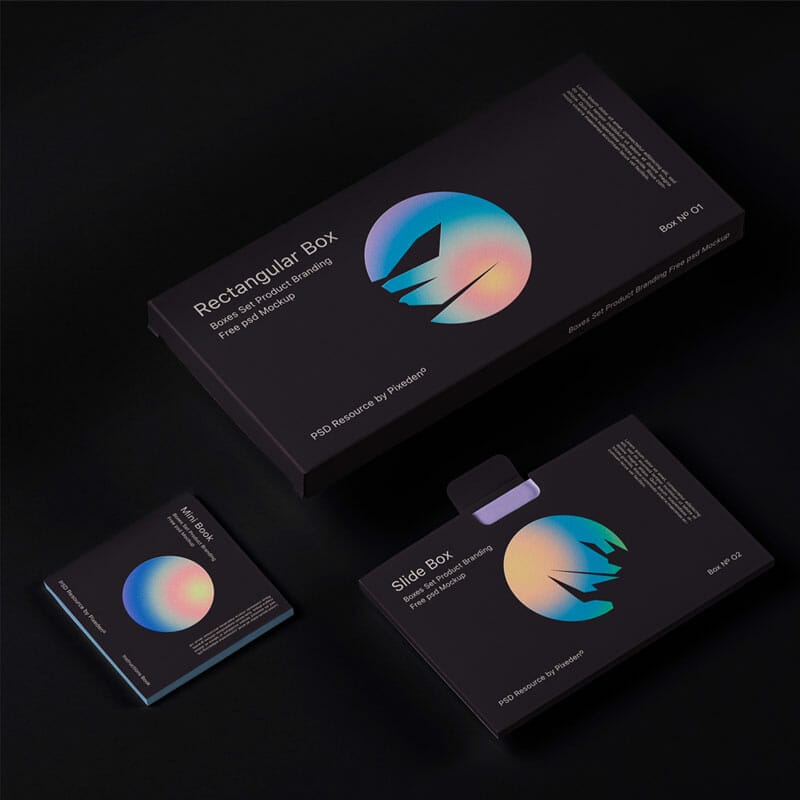 Free Boxes Set Product PSD Branding Mockup » CSS Author