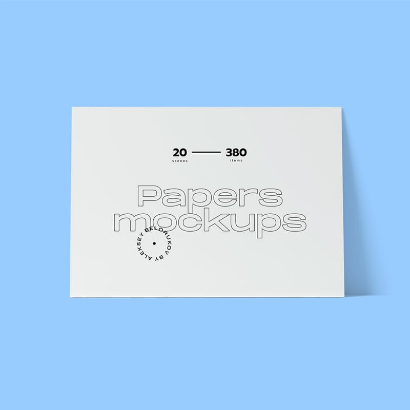 Free Horizontal Paper Mockup Front View PSD » CSS Author