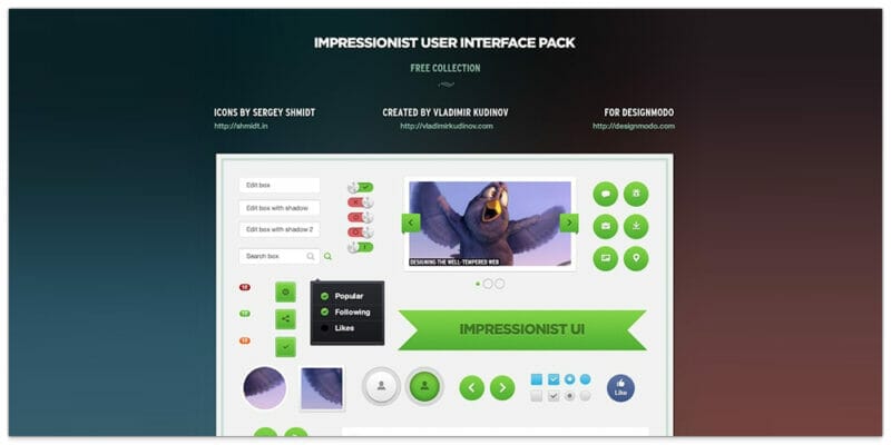Free Flat GUI Templates » 25 Best Free Flat Style UI Design KIts