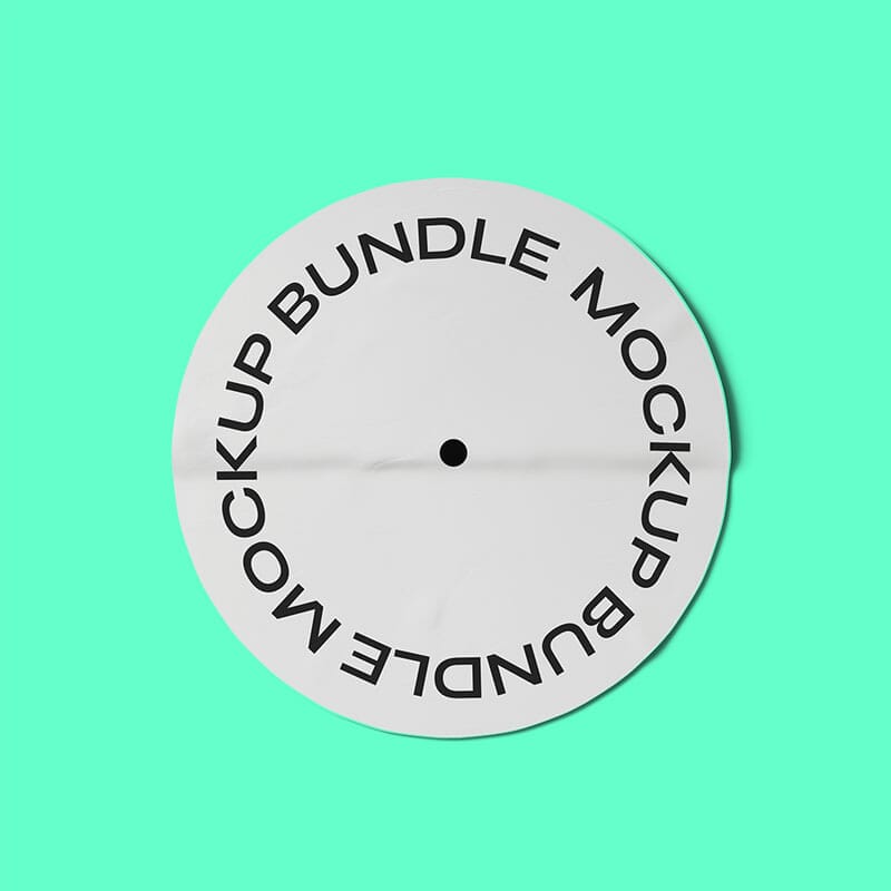 Free Round Paper Label Mockup Top View PSD » CSS Author