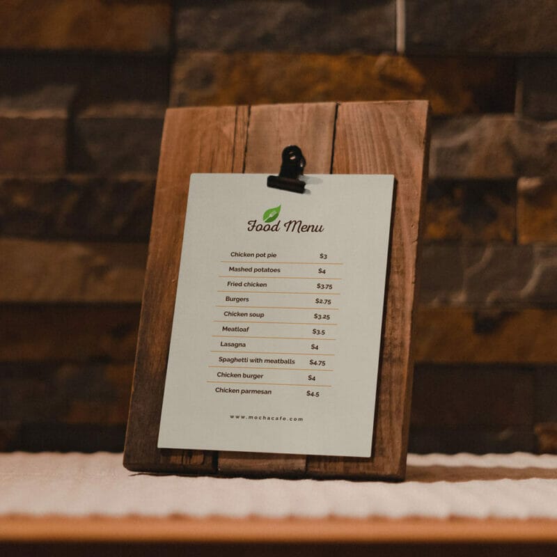 Free Table Stand Menu Mockup PSD » CSS Author