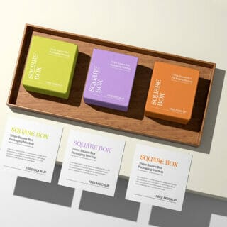 Free Three Square Box Packaging Mockup PSD » CSS Author