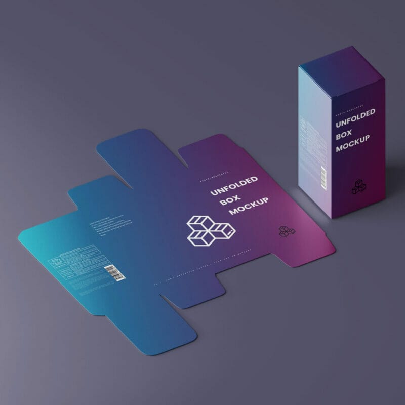 Free Unfolded Box Mockup PSD » CSS Author