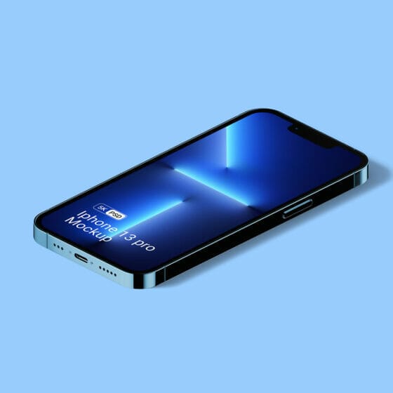 Free IPhone 13 Pro Mockup Isometric PSD » CSS Author