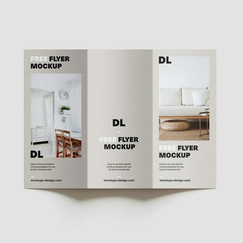 Customizable Free Tri-fold DL Flyer Mockup PSD » CSS Author