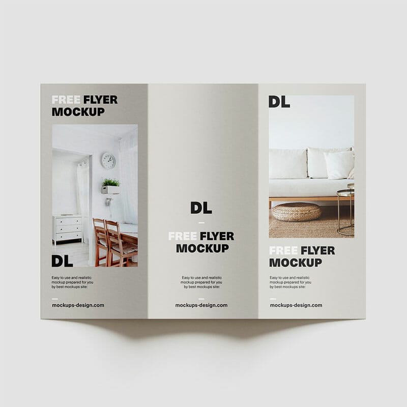 Customizable Free Tri-fold DL Flyer Mockup PSD » CSS Author