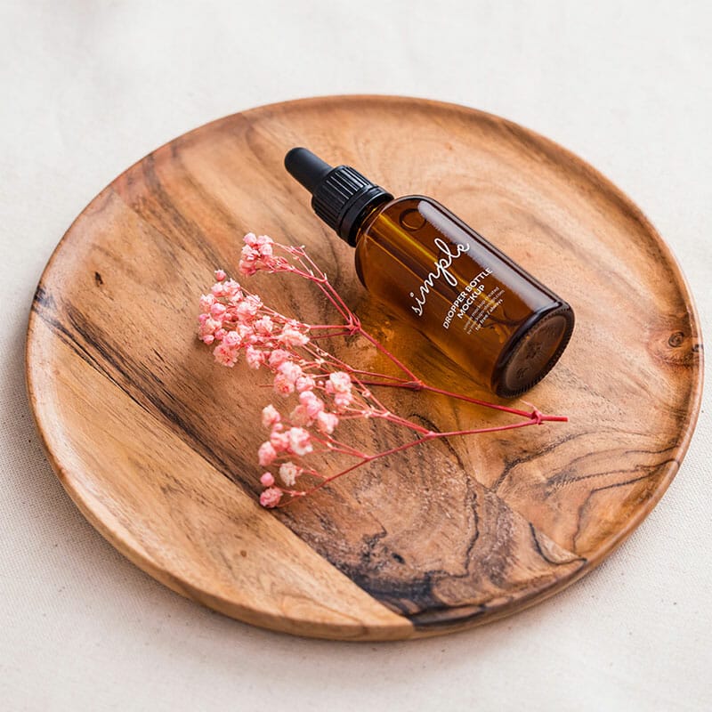 Free Amber Dropper Bottle On Wooden Tray Mockup PSD » CSS Author