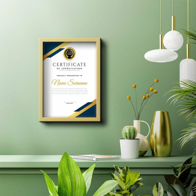 Free Award Document Frame Mockup PSD Template » CSS Author