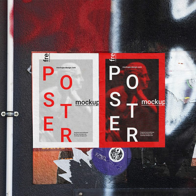Free Double Poster Mockup PSD » CSS Author