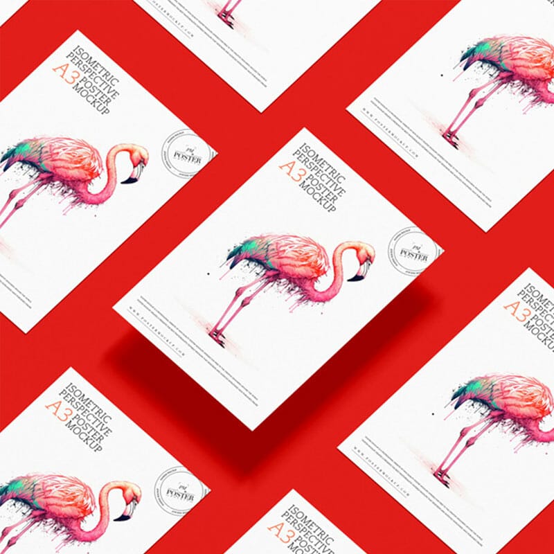 Free Isometric Perspective A3 Poster Mockup PSD » CSS Author