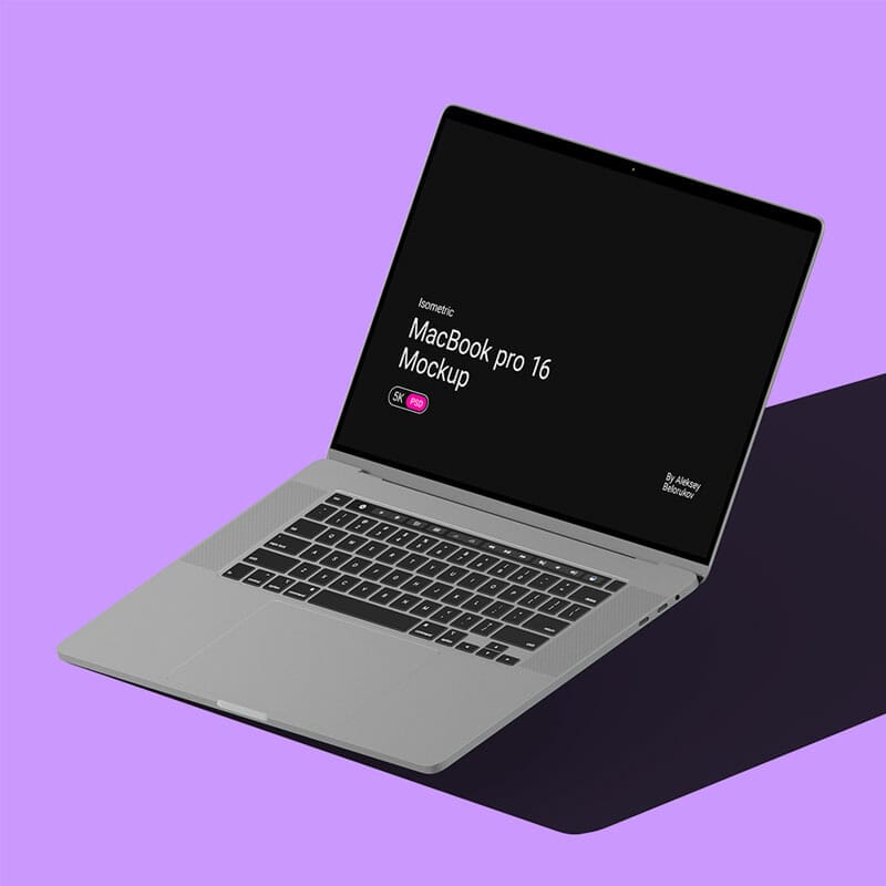 Free Macbook Pro 16 Mockup Isometric PSD » CSS Author