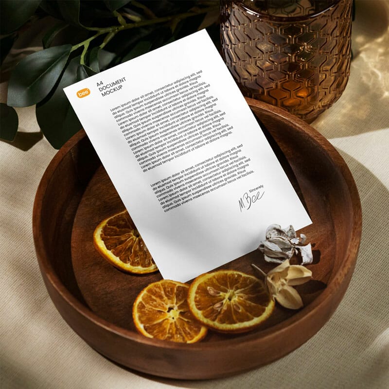 Free Paper Letterhead Mockup PSD » CSS Author