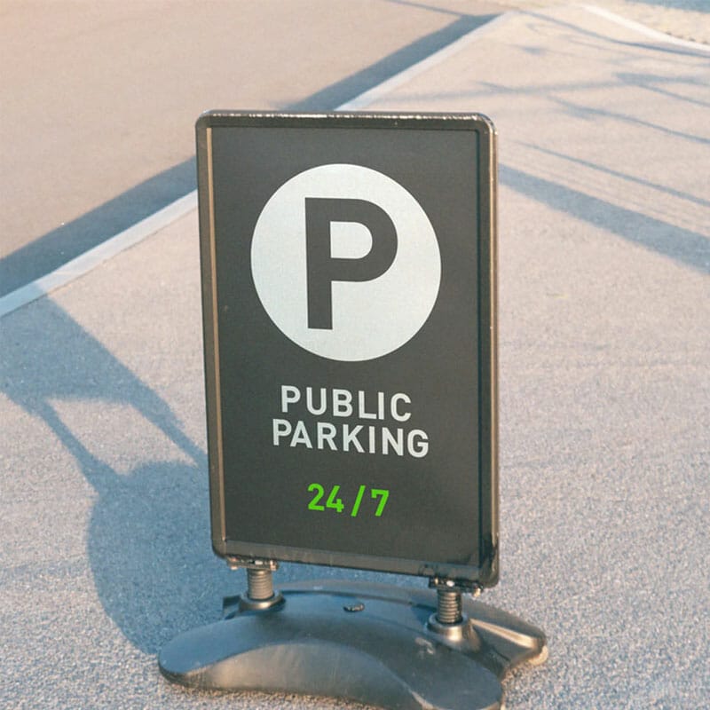 Free Parking Awareness Signage Mockup PSD » CSS Author